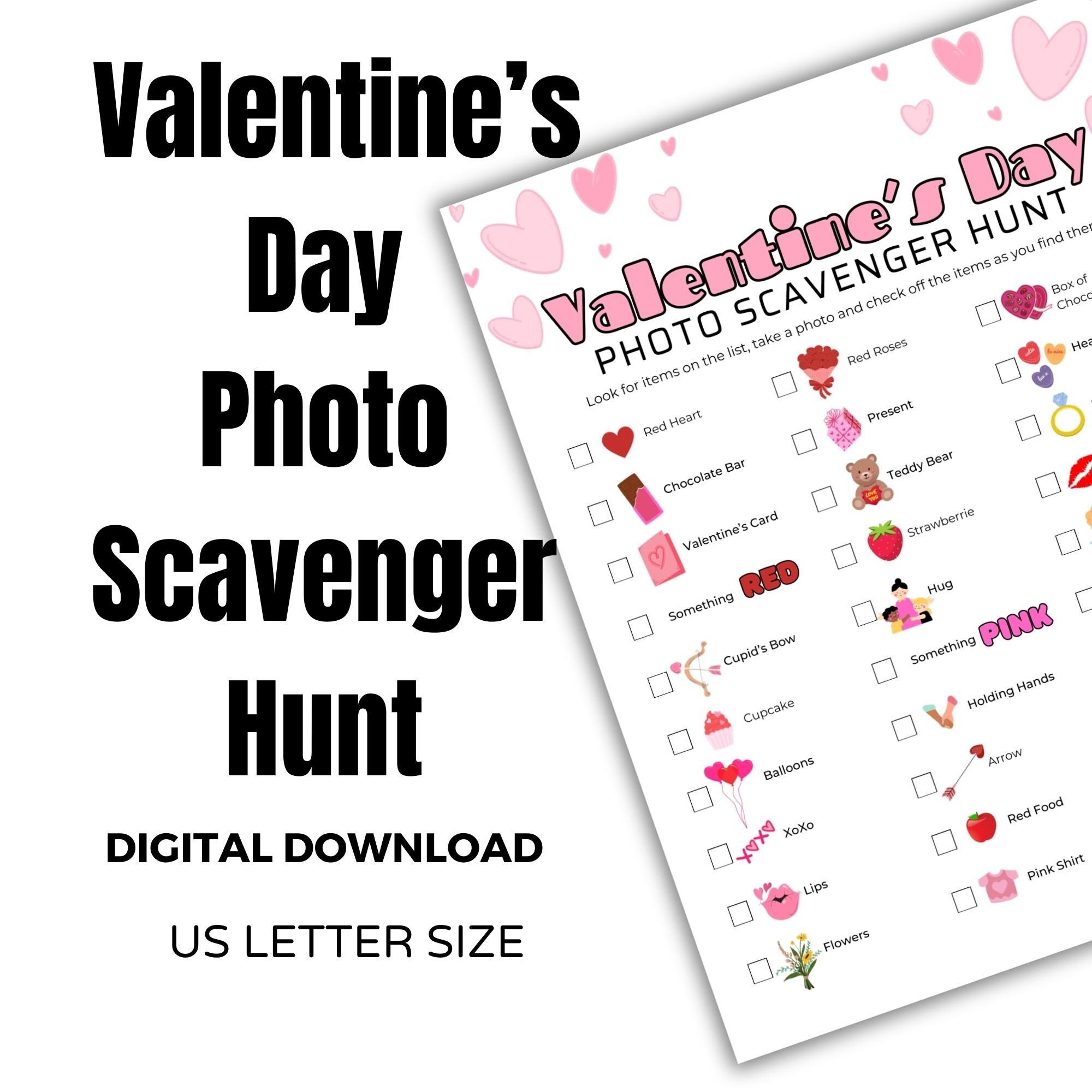 Valentine's Day Photo Scavenger Hunt, Valentine's Day Scavenger Hunt ...