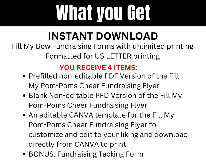 Cheer Fundraiser Flyer Fill My Pom Poms, Cheerleading Team Fundraising ...