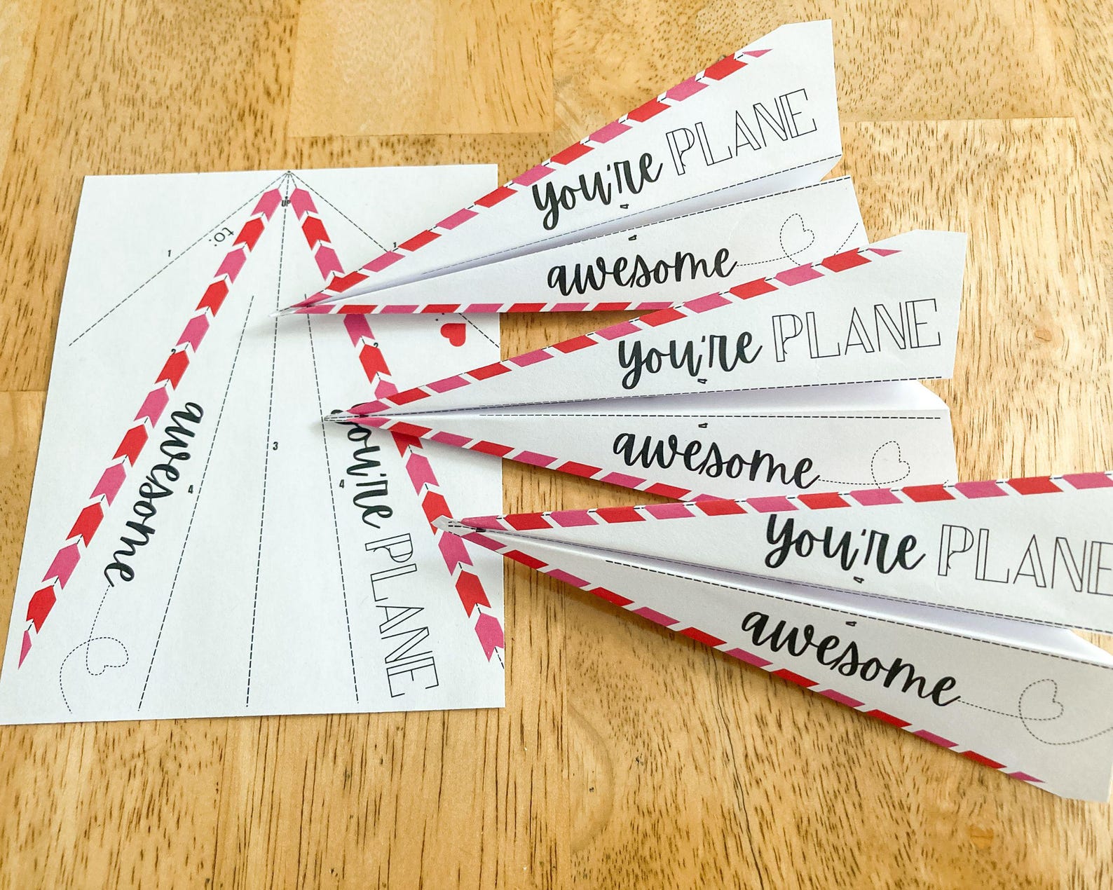 Editable Paper Airplane Valentines Printable, Valentines Card for Teens ...