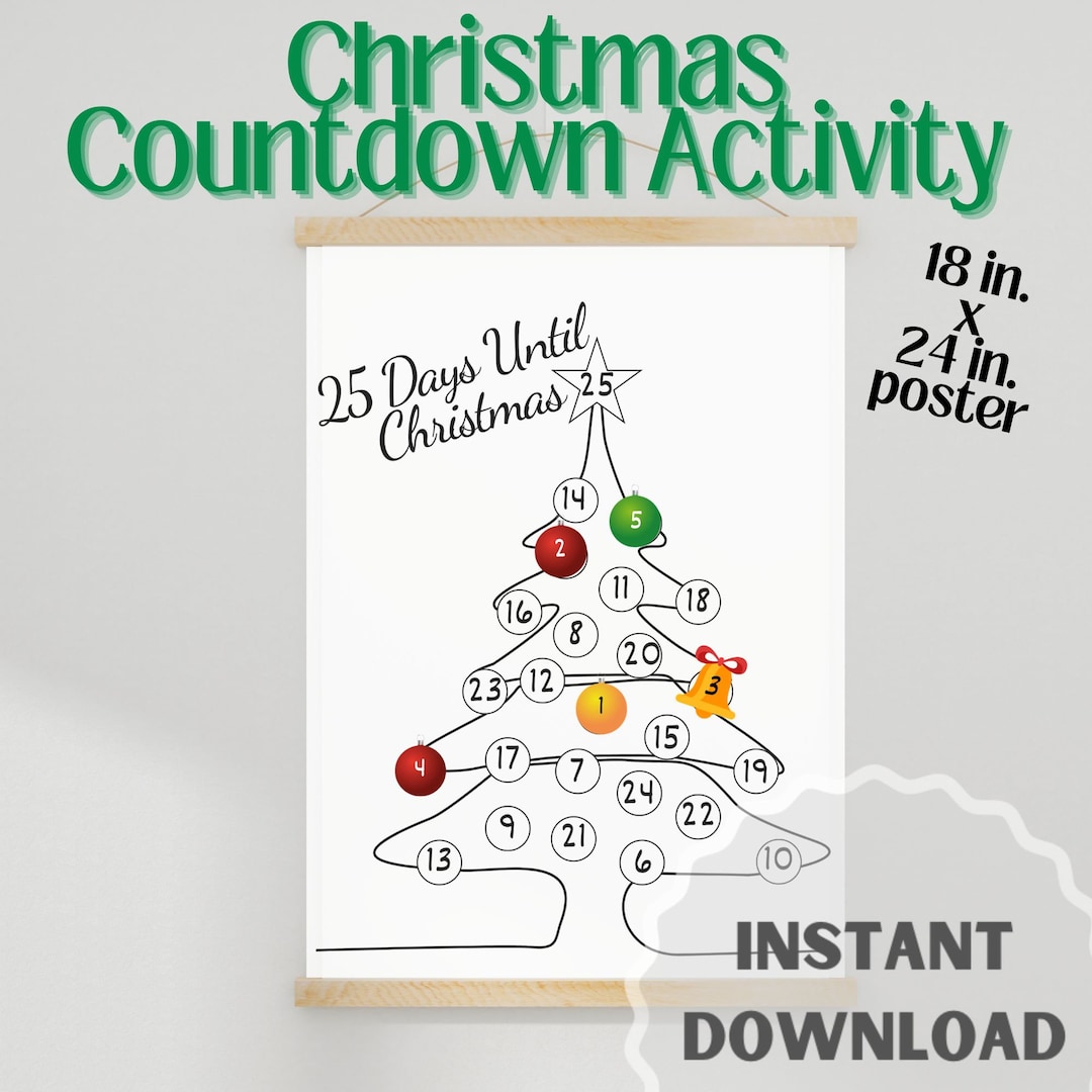 Christmas Countdown Activity for Kids Christmas Countdown Calendar ...