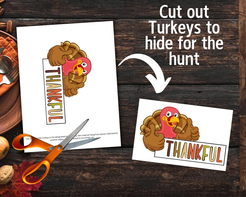 Thanksgiving Party Game Turkey Hunt Scavenger Hunt, Thanksgiving Turkey ...