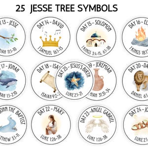 Jesse Tree Advent Ornaments Printable | Advent Countdown Decorations ...