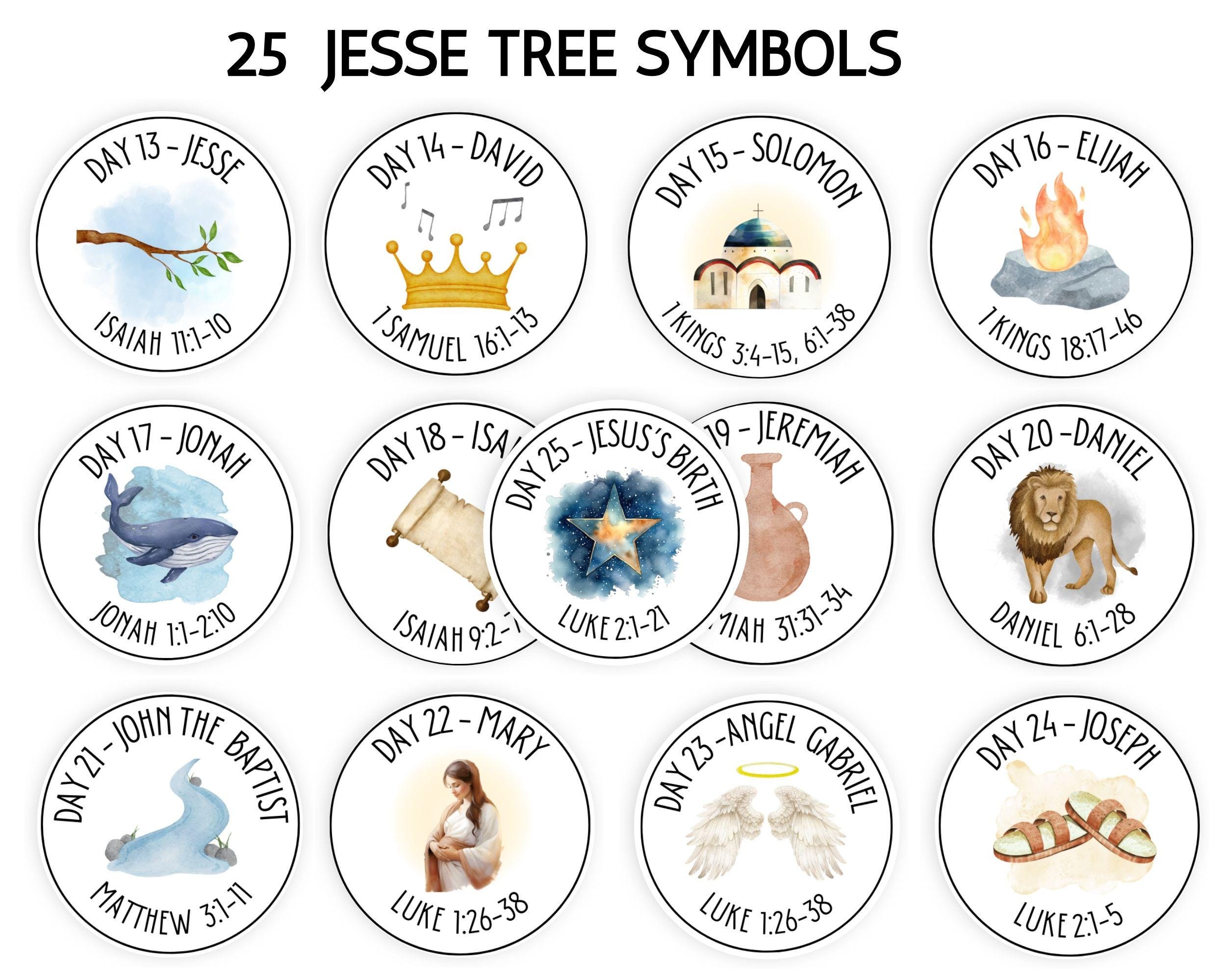 Jesse Tree Advent Ornaments Printable | Advent Countdown Decorations ...