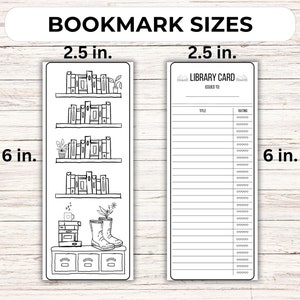 Bookshelf Bookmark Reading Tracker Printable, Coloring Bookcase ...