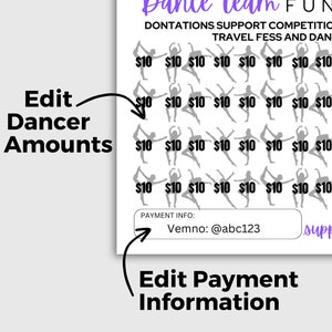 Editable Dance Fundraiser, Support My Season Fundraiser Flyer Editable ...