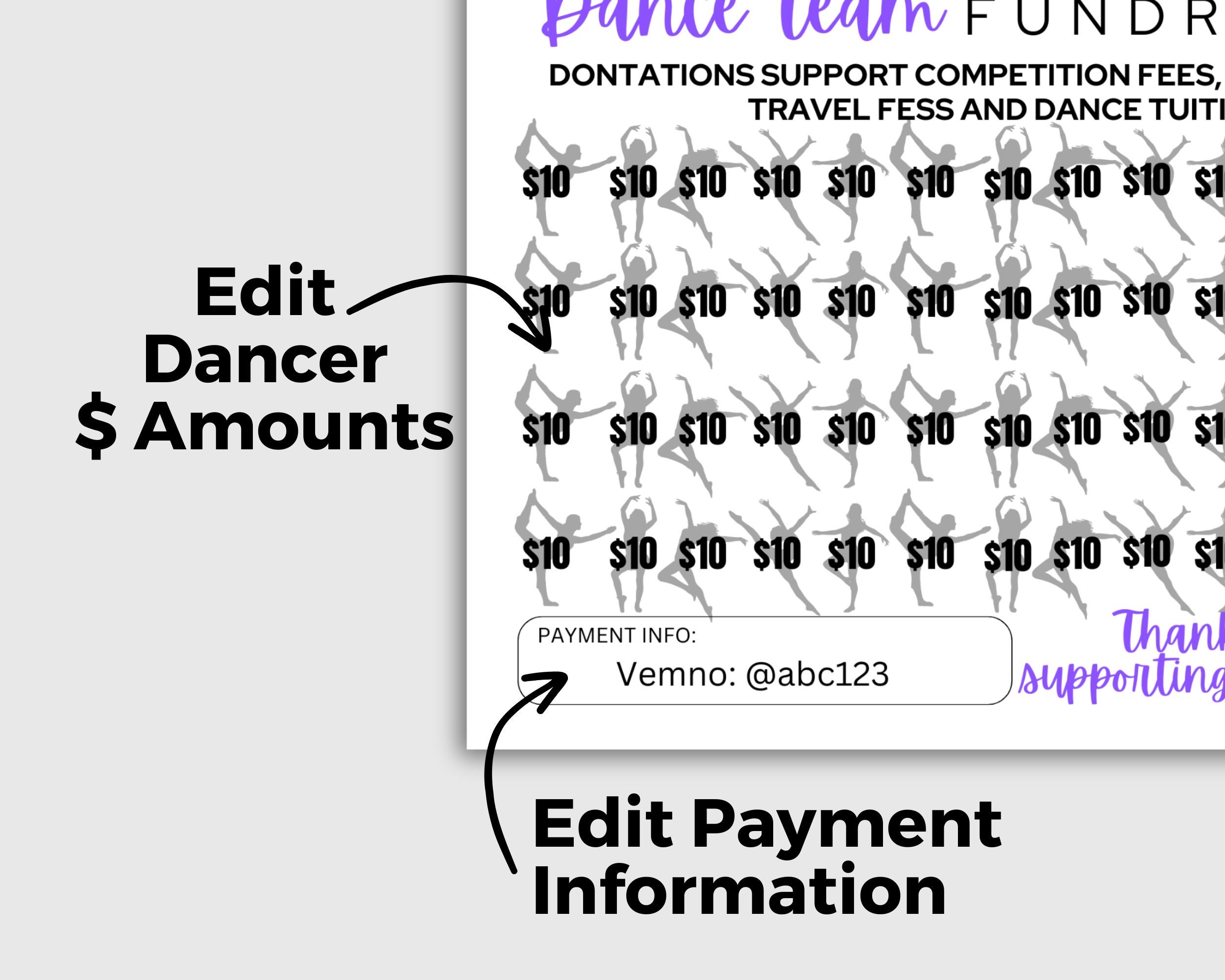 Editable Dance Fundraiser, Support My Season Fundraiser Flyer Editable ...