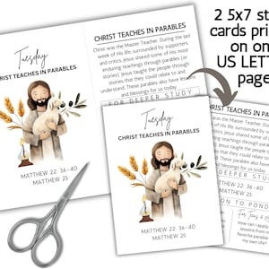 Holy Week Story Study Cards, Printable Easter Advent Devotional, Easter ...