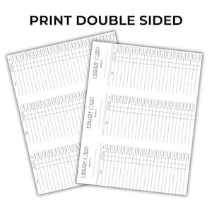 Library Card Bookmark Reading Tracker Smaller Version, Printable ...