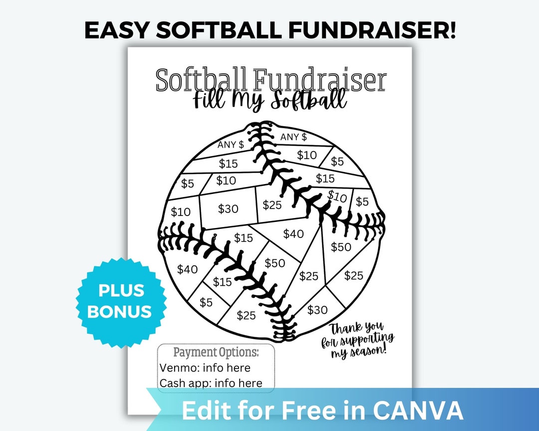 Softball Fundraiser, Editable Softball Fundraiser Printable, Easy ...