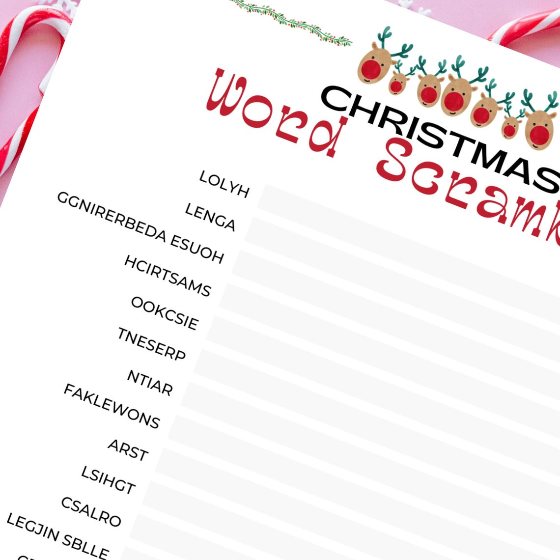 Christmas Word Scramble Game Word Scramble Holiday Game fun - Etsy