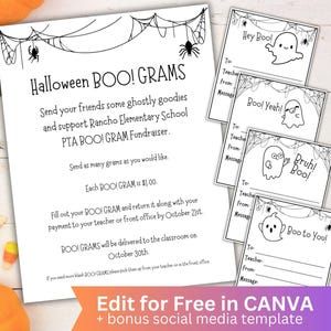 Editable Halloween Boo Grams Fundraiser, PTA PTO Fall Fundraiser ...