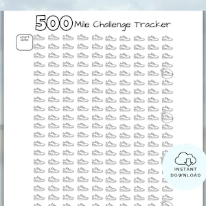 500 Mile Tracker Challenge Tracker, 500 Mile Walking Tracker, Walking ...