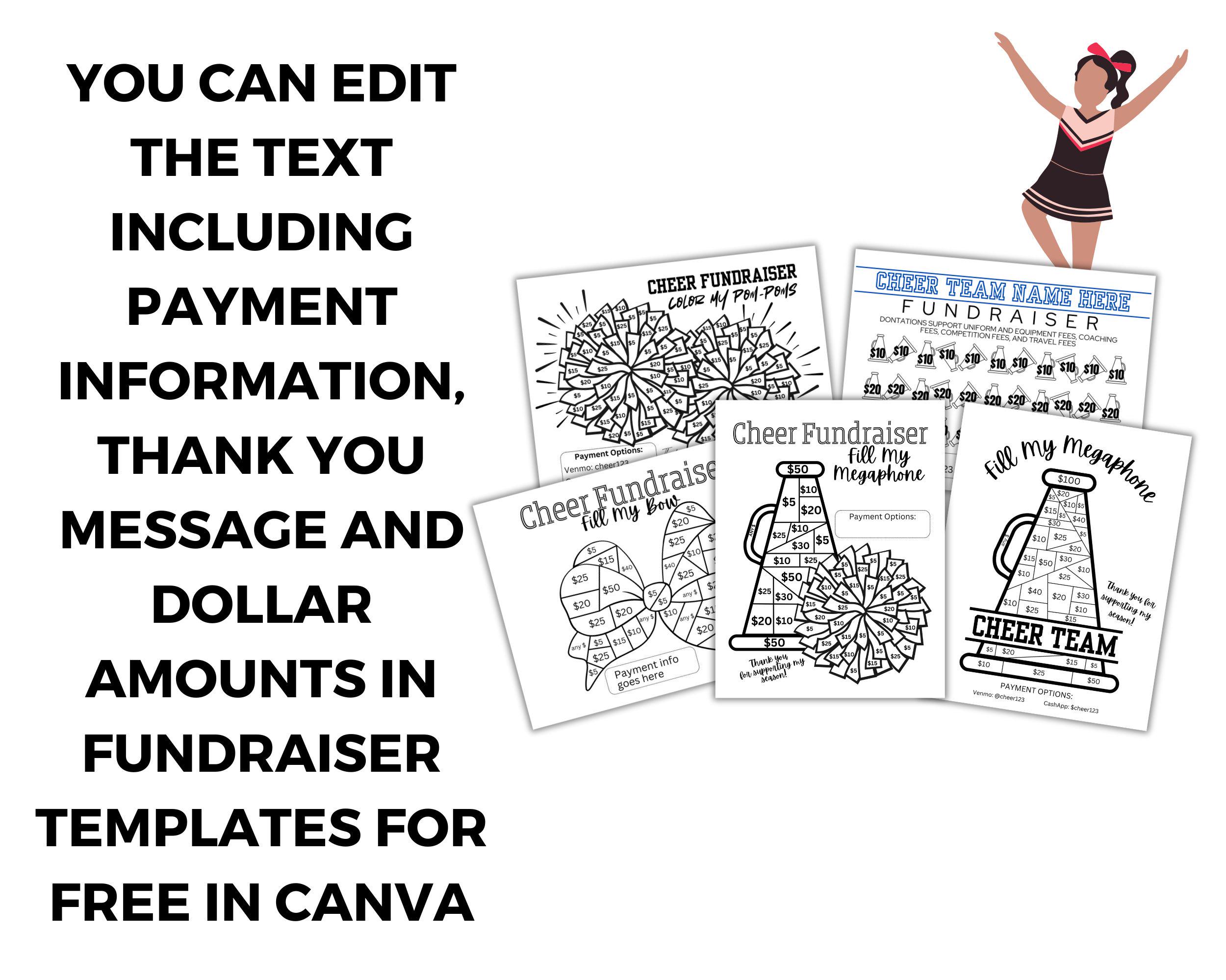 Editable Cheer Fundraiser Flyer Printable Bundle, Cheerleading Team ...
