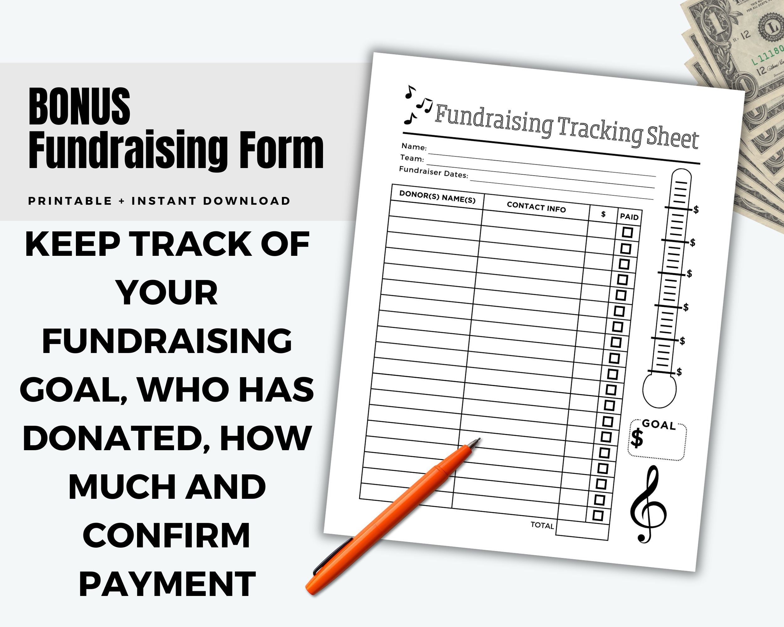 Editable Calendar Fundraiser, Unique Band Pick A Date to Donate ...