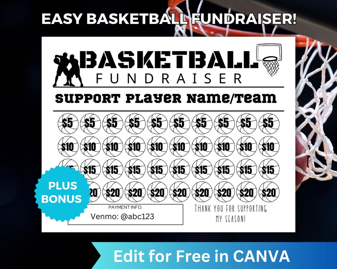 Editable Basketball Fundraiser Template, Printable Basketball Team ...