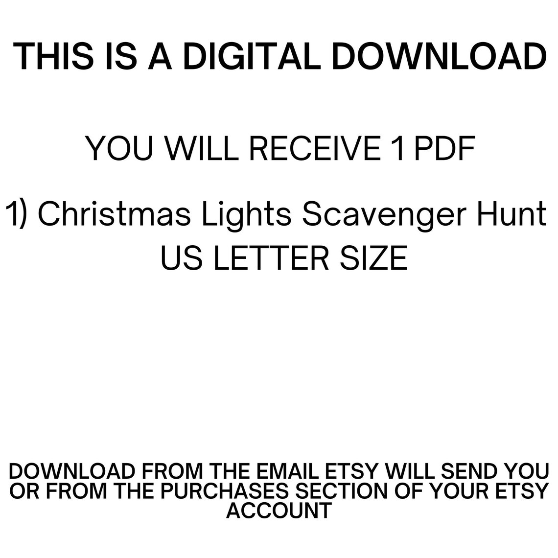 Christmas Lights Scavenger Hunt Outdoor Christmas Scavenger Hunt Family ...