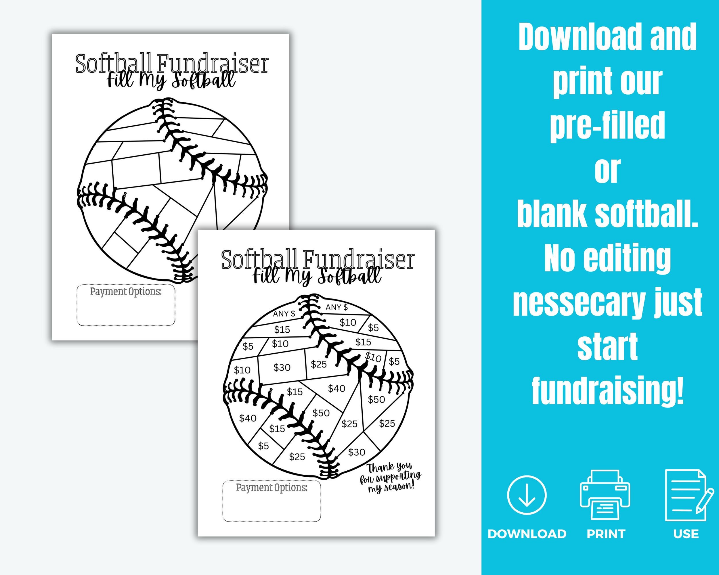 Softball Fundraiser, Editable Softball Fundraiser Printable, Easy ...