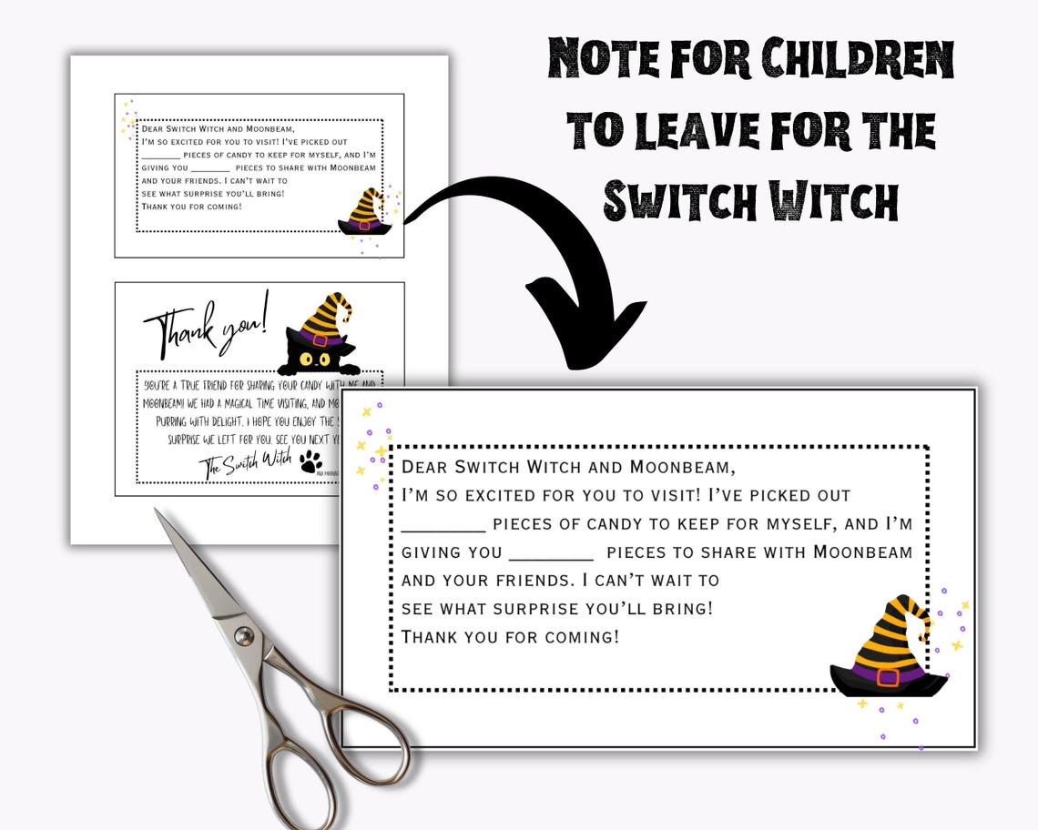 Kids Switch Witch Letter Printable, Candy Witch Halloween Tradition ...