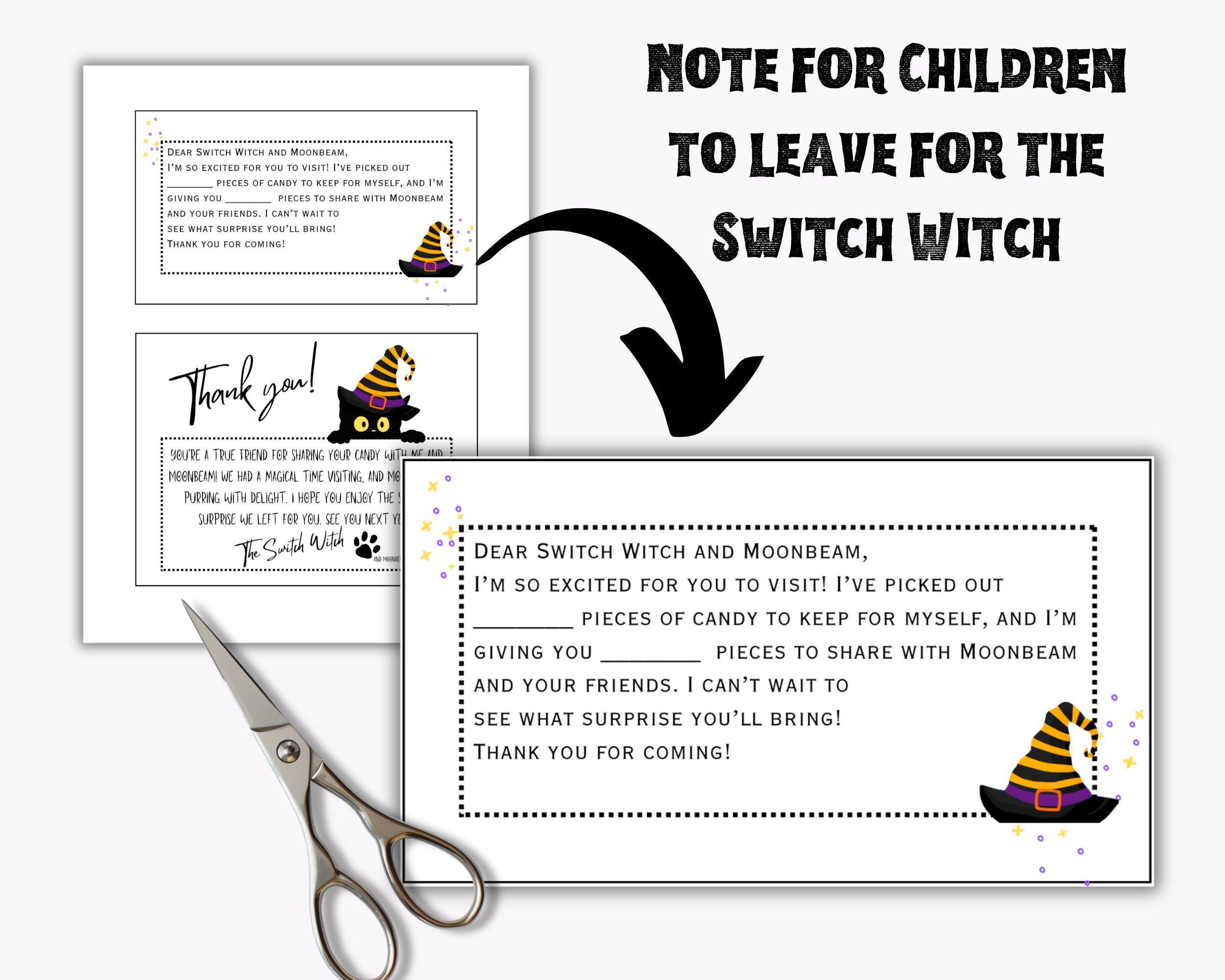Kids Switch Witch Letter Printable, Candy Witch Halloween Tradition ...