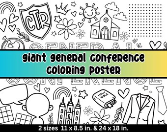LDS General Conference Coloring Poster - Etsy