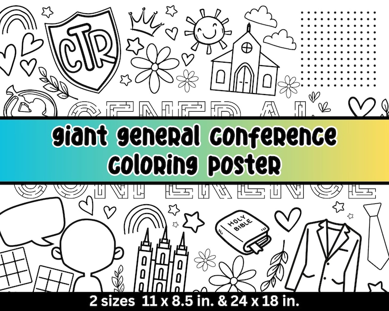 Giant LDS General Conference Coloring Poster, LDS General Conference ...
