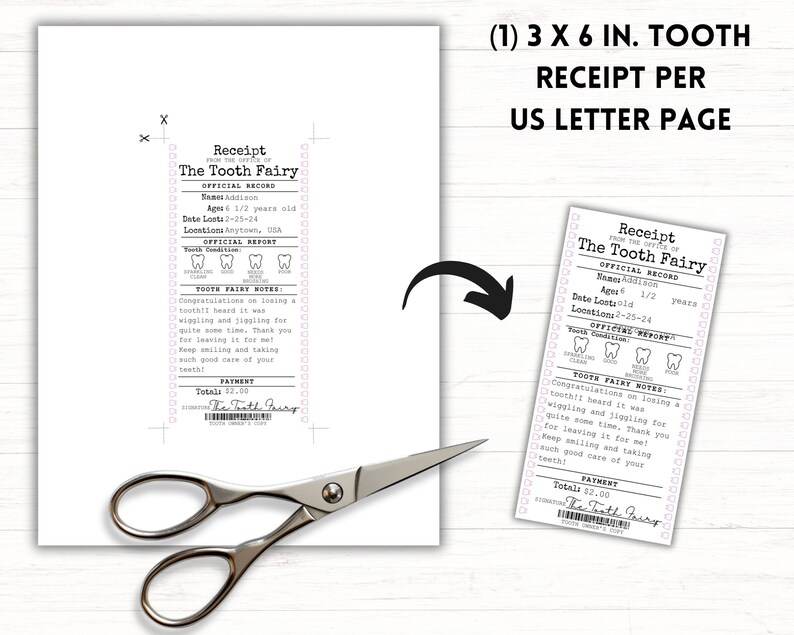 Editable Tooth Fairy Receipt, Tooth Fairy Letter, Note From Tooth Fairy ...
