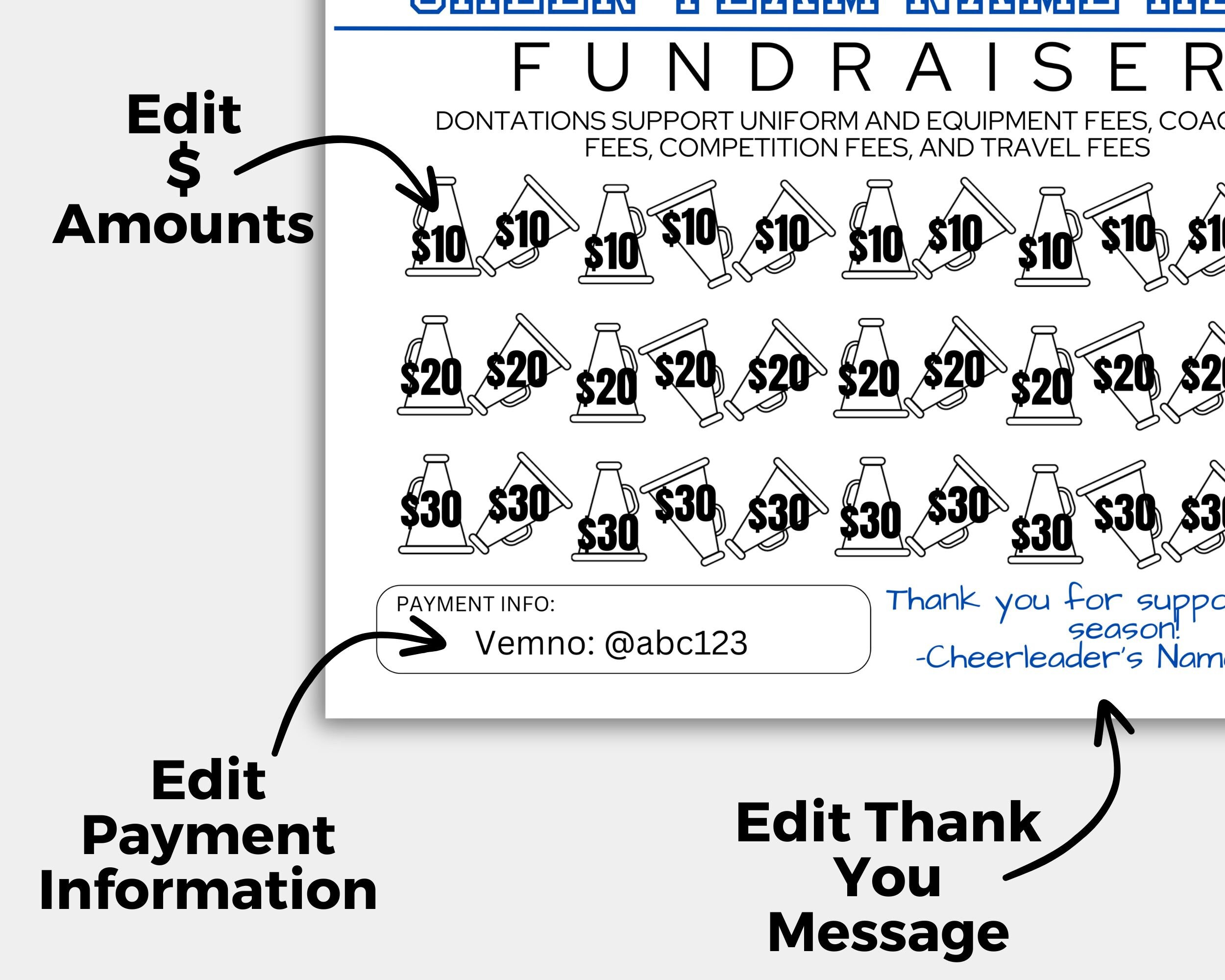 Editable Cheer Black Out My Board Fundraiser, Competitive Cheer ...