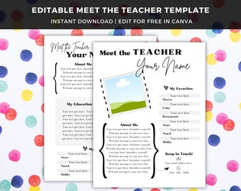 Editable Meet the Teacher Template, Canva Template, All About Me ...