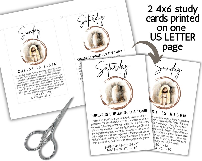 Holy Week Study Cards, Printable LDS Holy Week Cards, Easter Advent ...