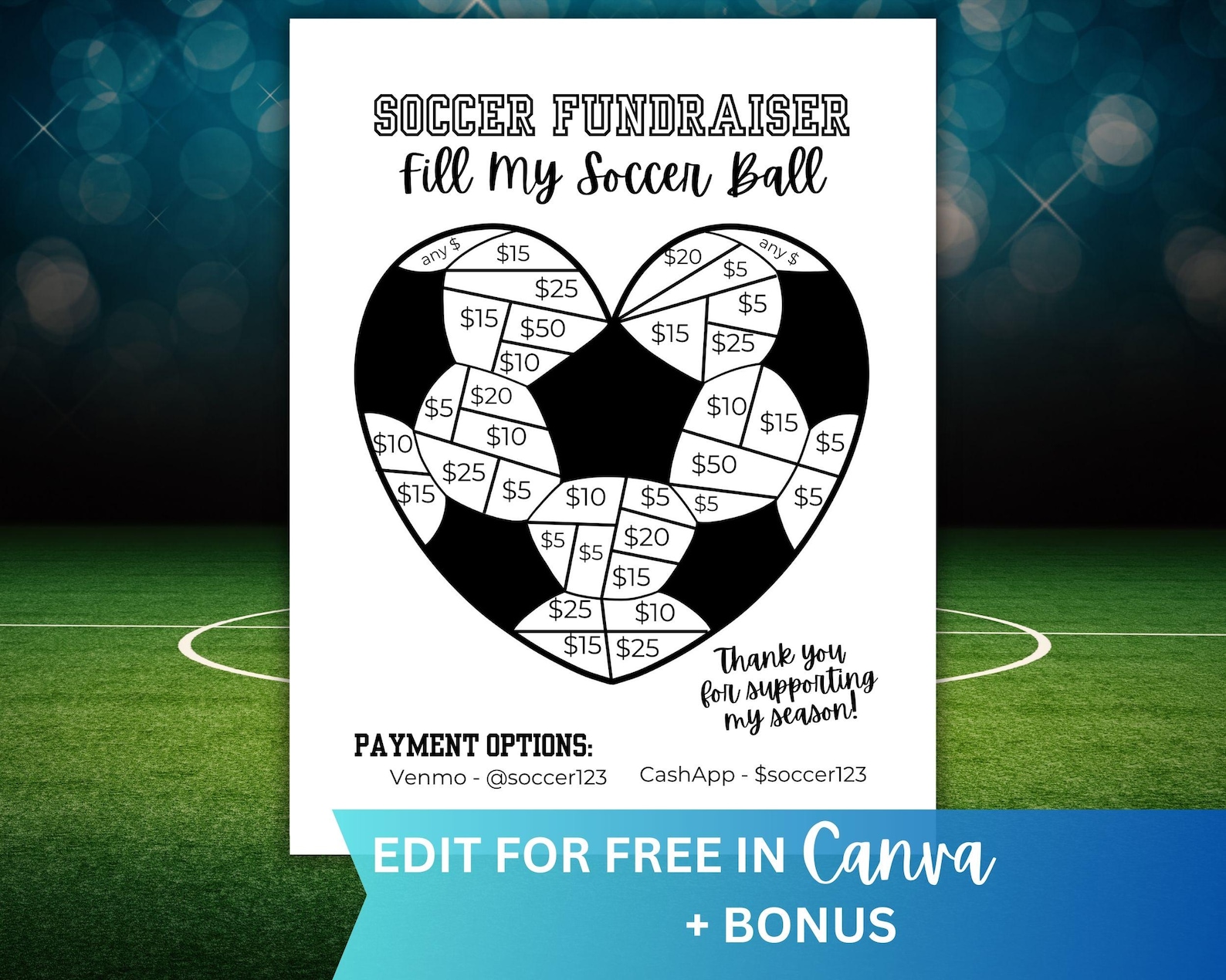 Soccer Fundraiser Template, Soccer Ball Fundraiser, Soccer Team ...