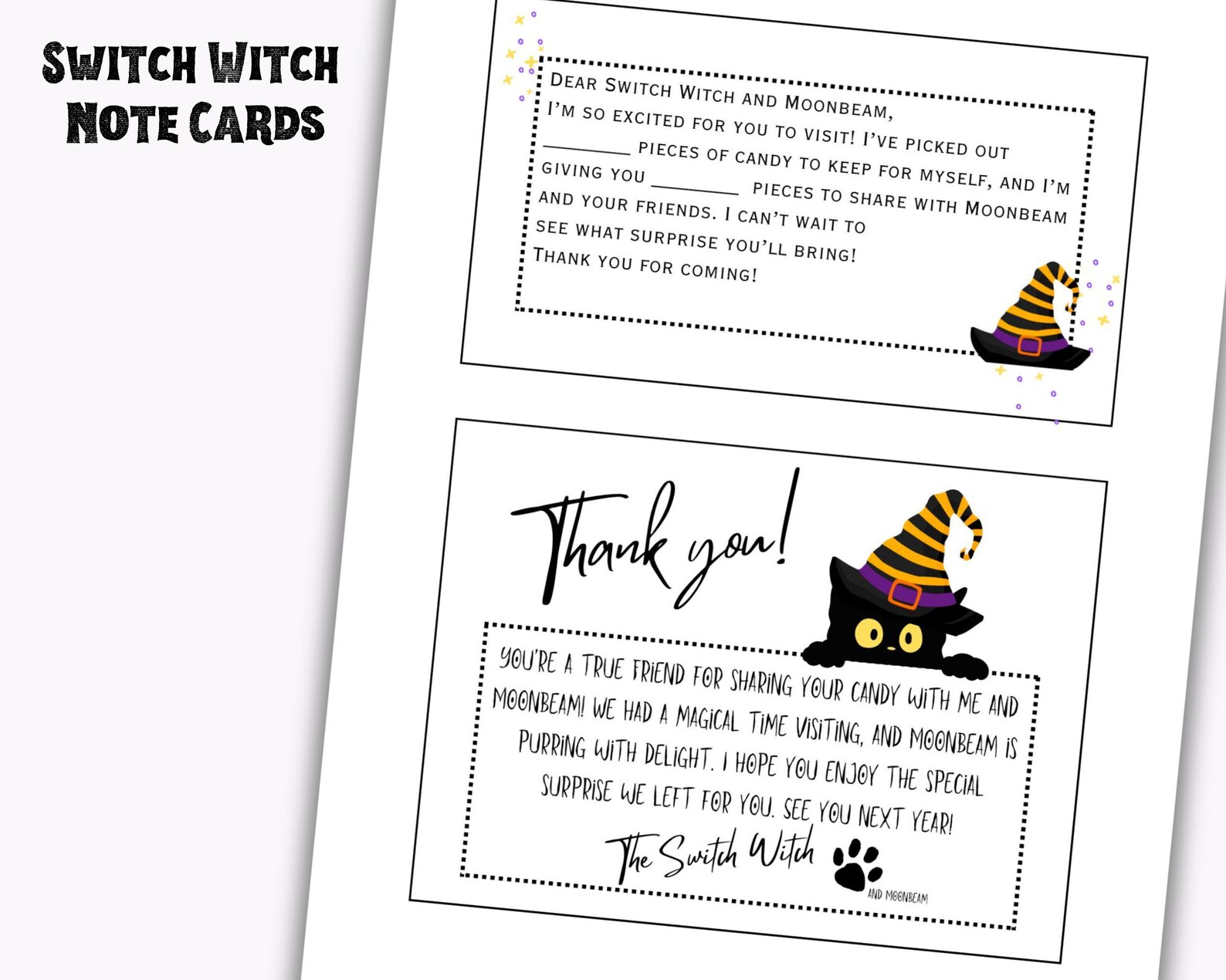Kids Switch Witch Letter Printable, Candy Witch Halloween Tradition ...