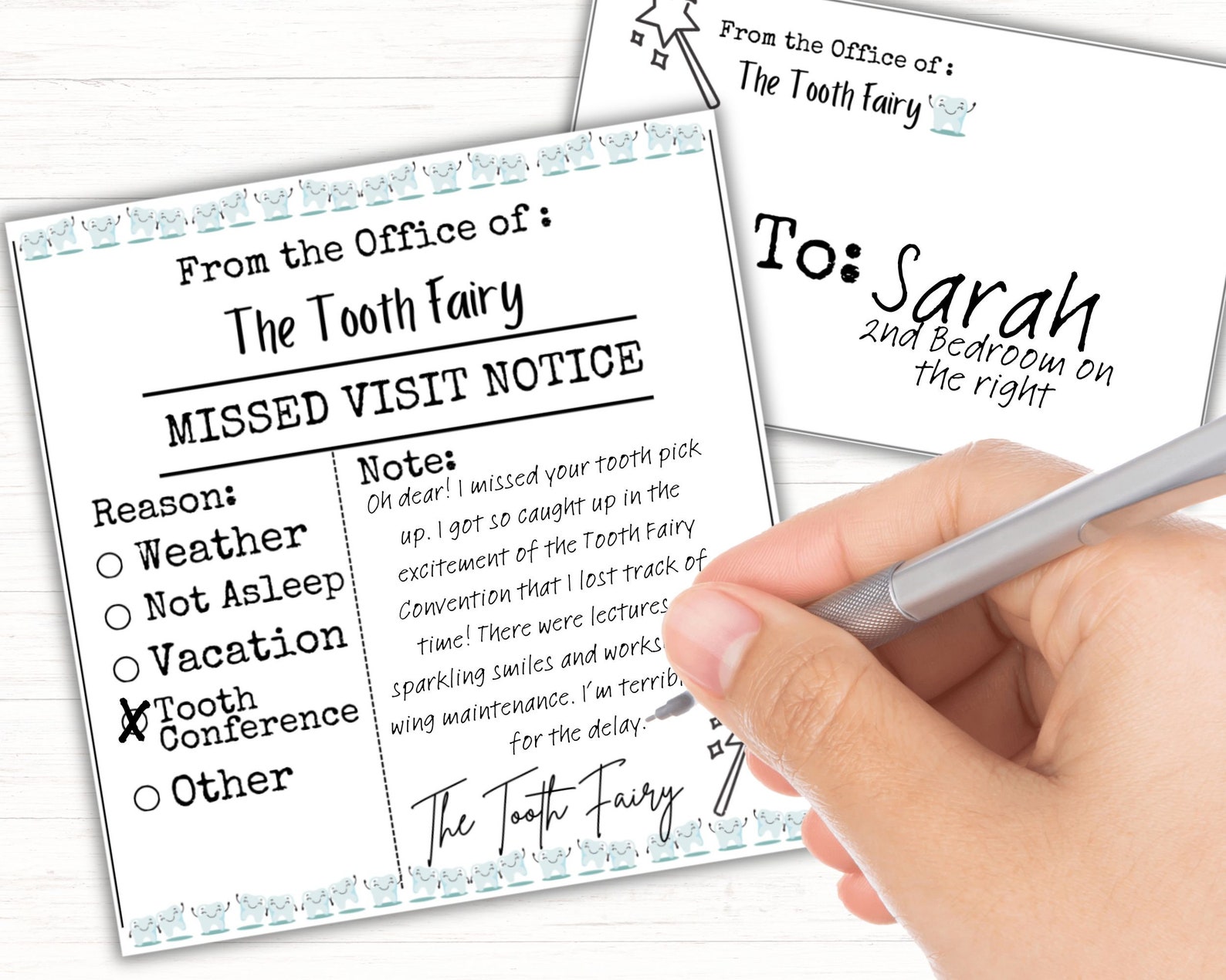 Printable Tooth Fairy Apology Letter, Tooth Fairy Forgot to Come Note ...