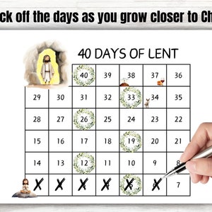 Lent Calendar, Lent Printable, Family Lent Calendar, 40 Days of Lent ...