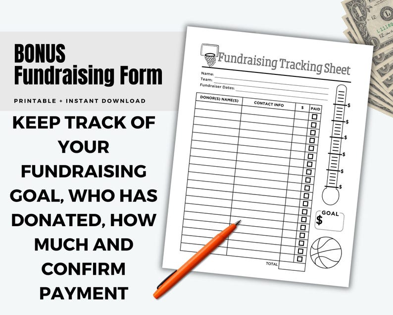Editable Basketball Fundraiser Template, Printable Basketball Team ...
