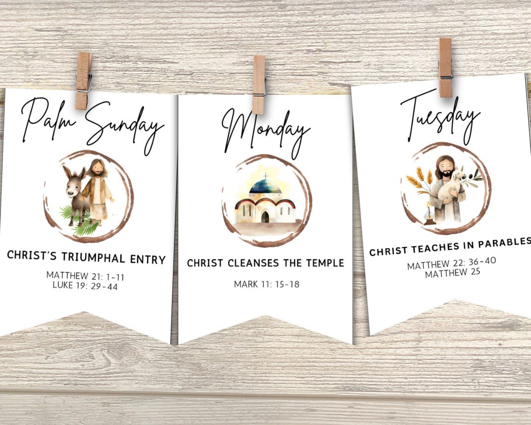 LDS Holy Week Study Cards, Printable Easter Advent, Easter Bible Study ...