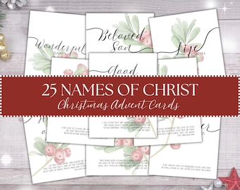 Christmas Advent-25 Names of Christ Printable Cards - Etsy