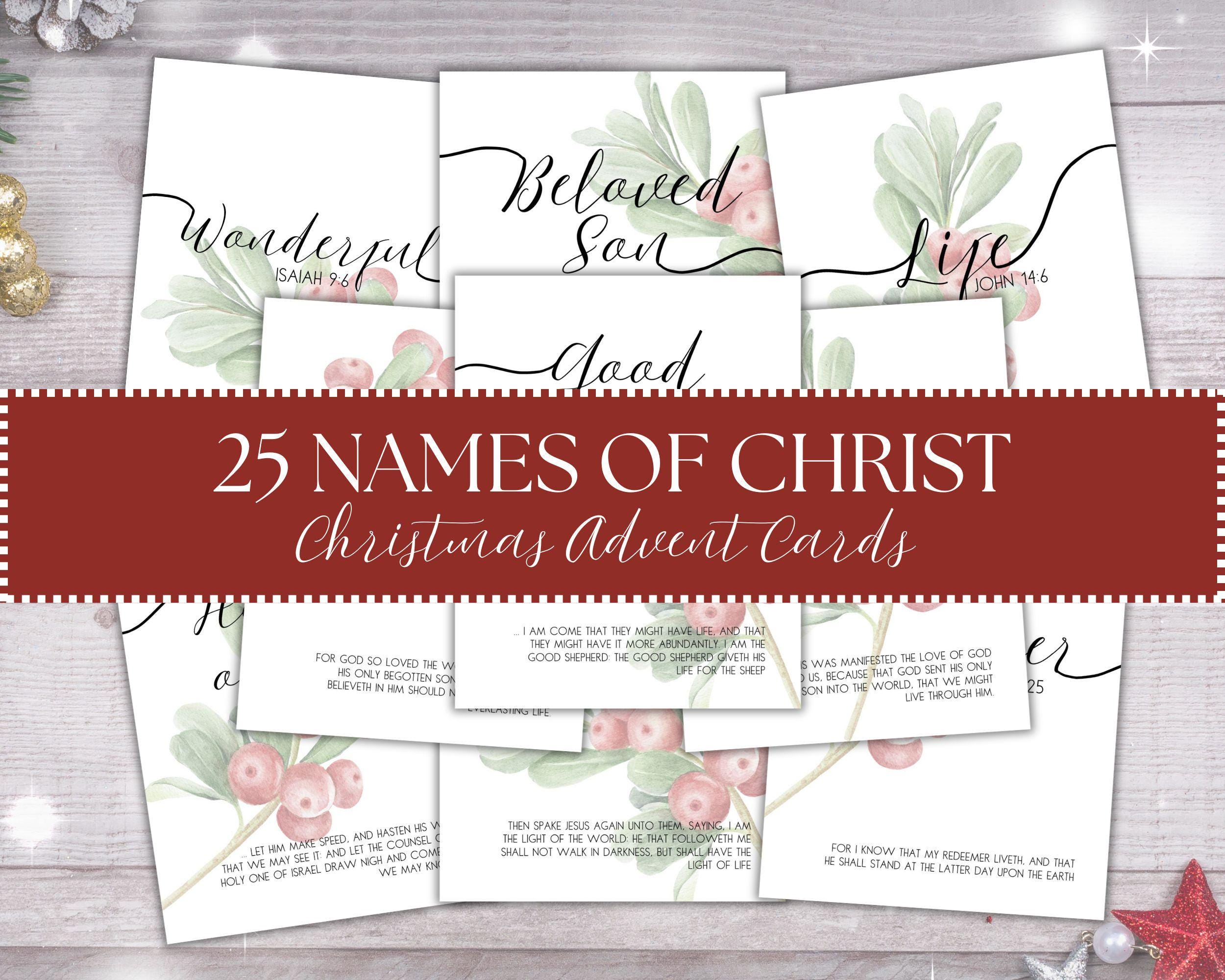 25 Names of Jesus Christ Christmas Advent Countdown, Christ Centered ...