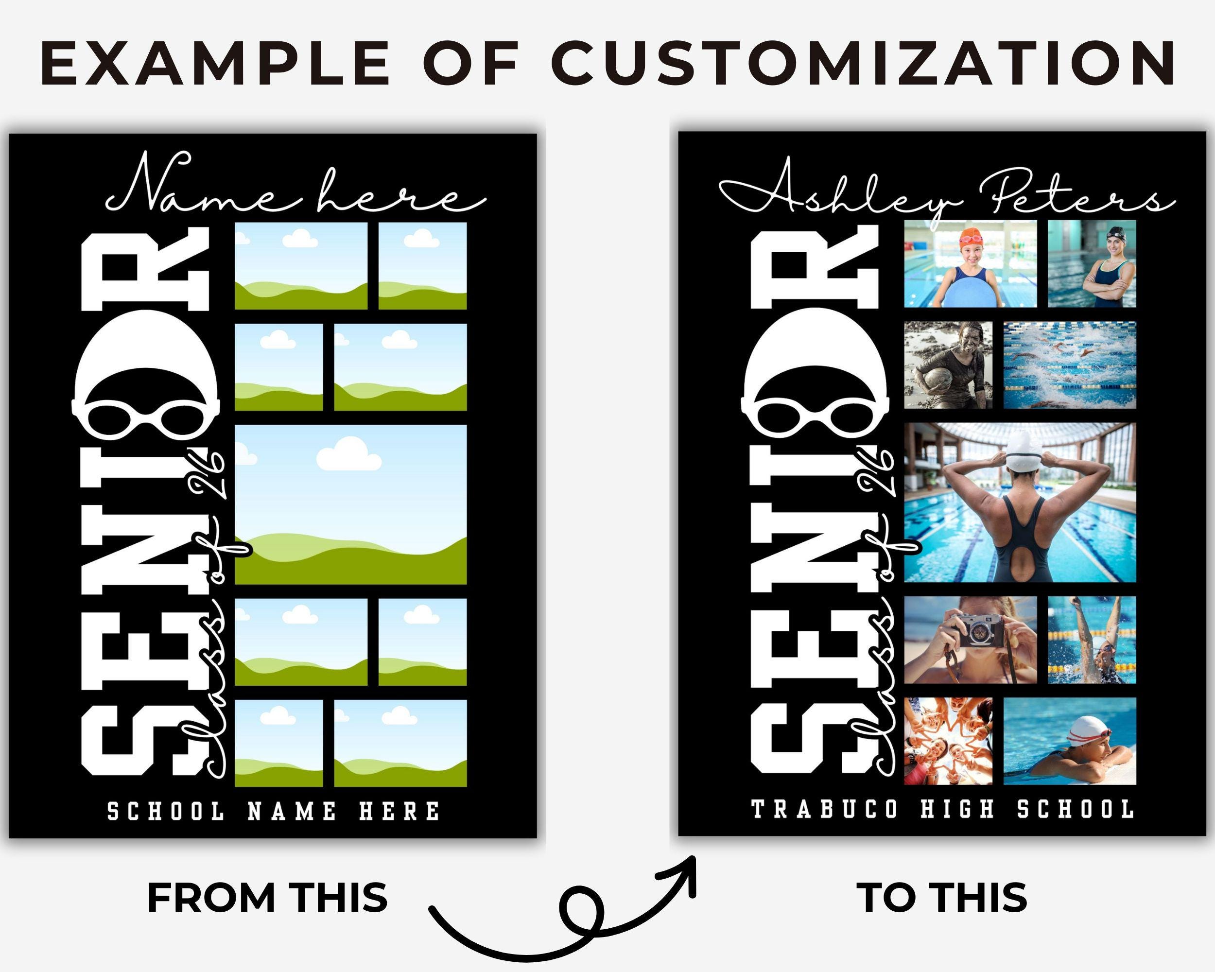 Swim Photo Collage Template, Swim Team Senior Night Poster, Swimmer ...