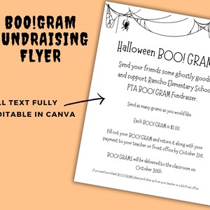 Editable Halloween Boo Grams Fundraiser, PTA PTO Fall Fundraiser ...