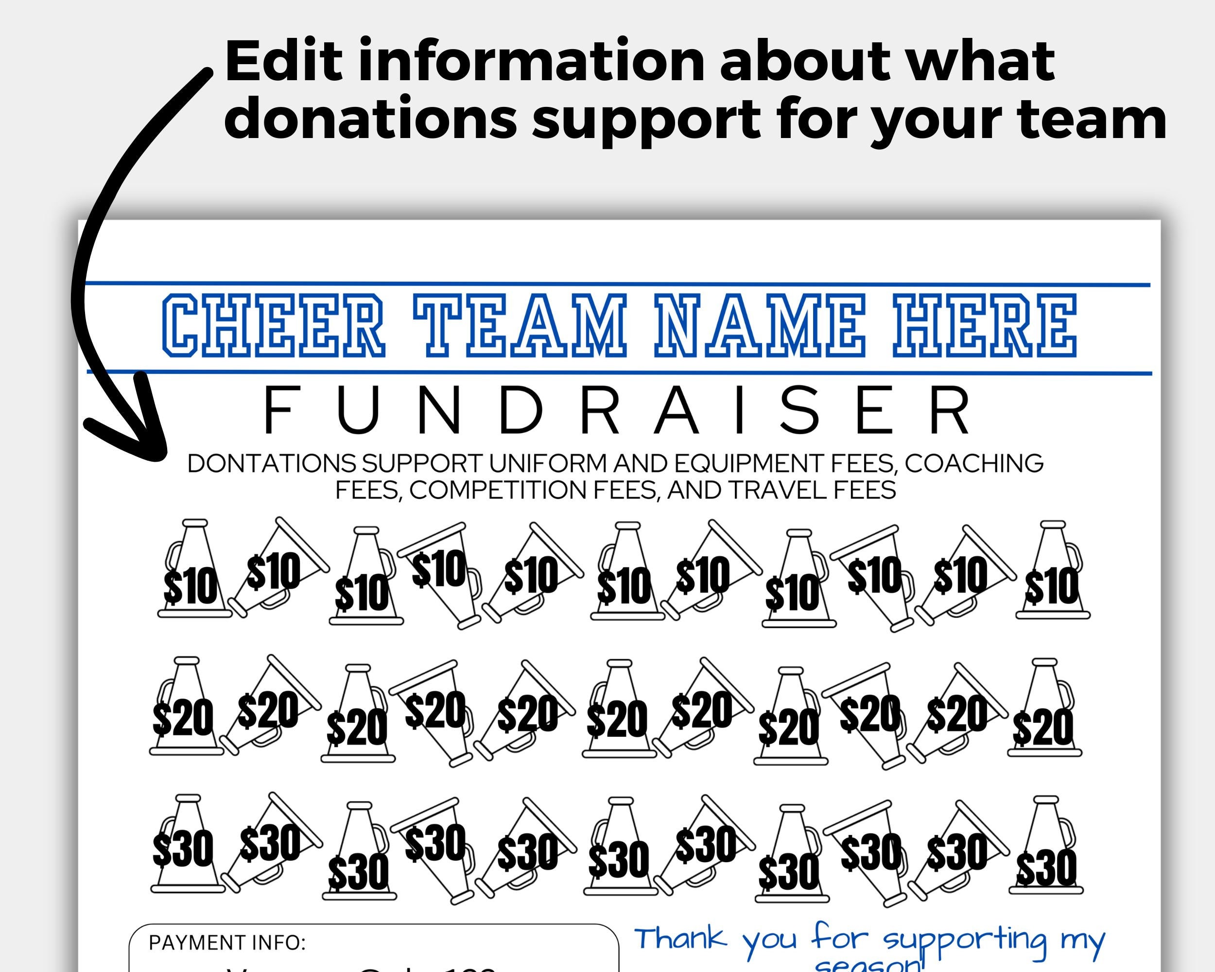 Editable Cheer Black Out My Board Fundraiser, Competitive Cheer ...