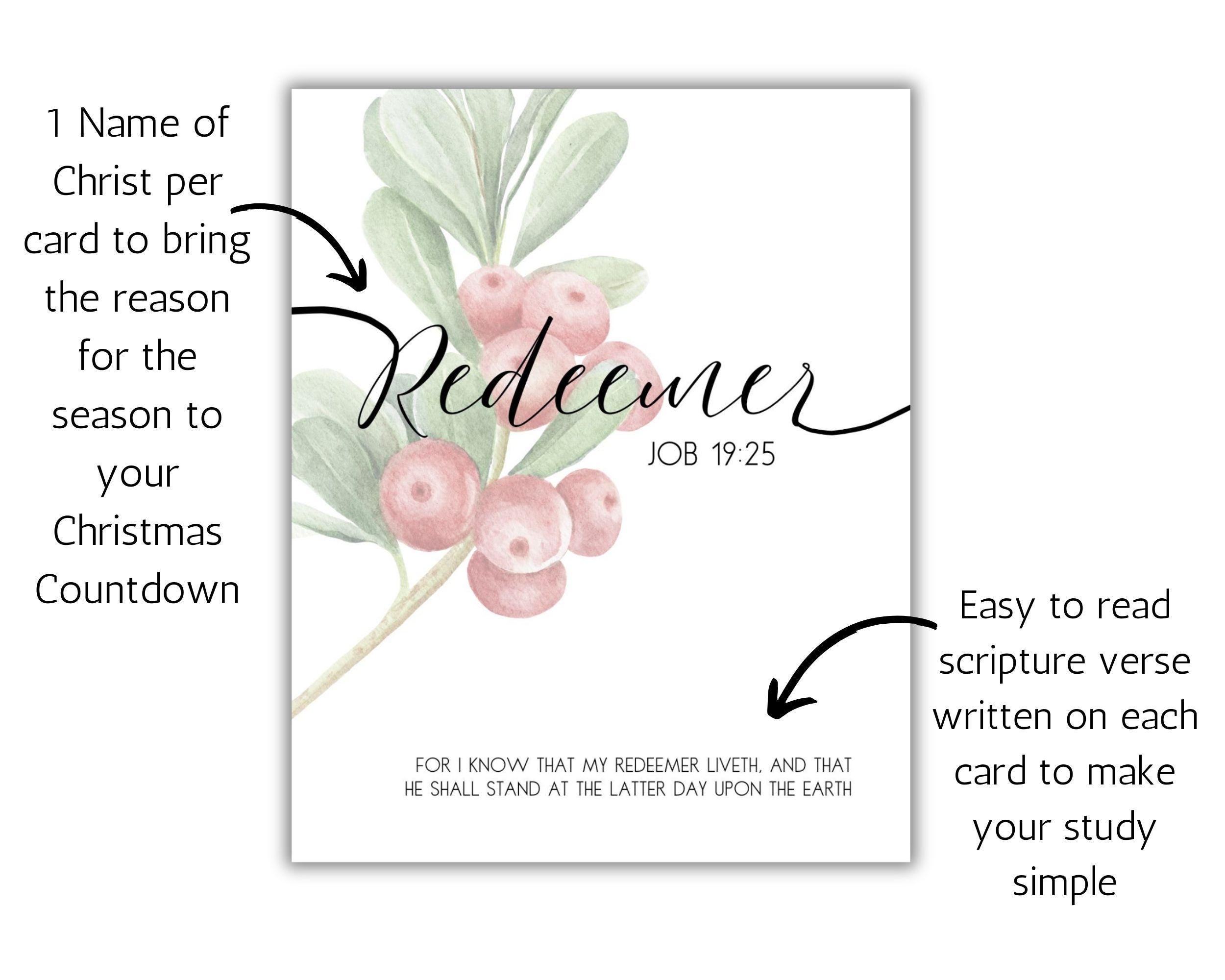 25 Names of Jesus Christ Christmas Advent Countdown, Christ Centered ...