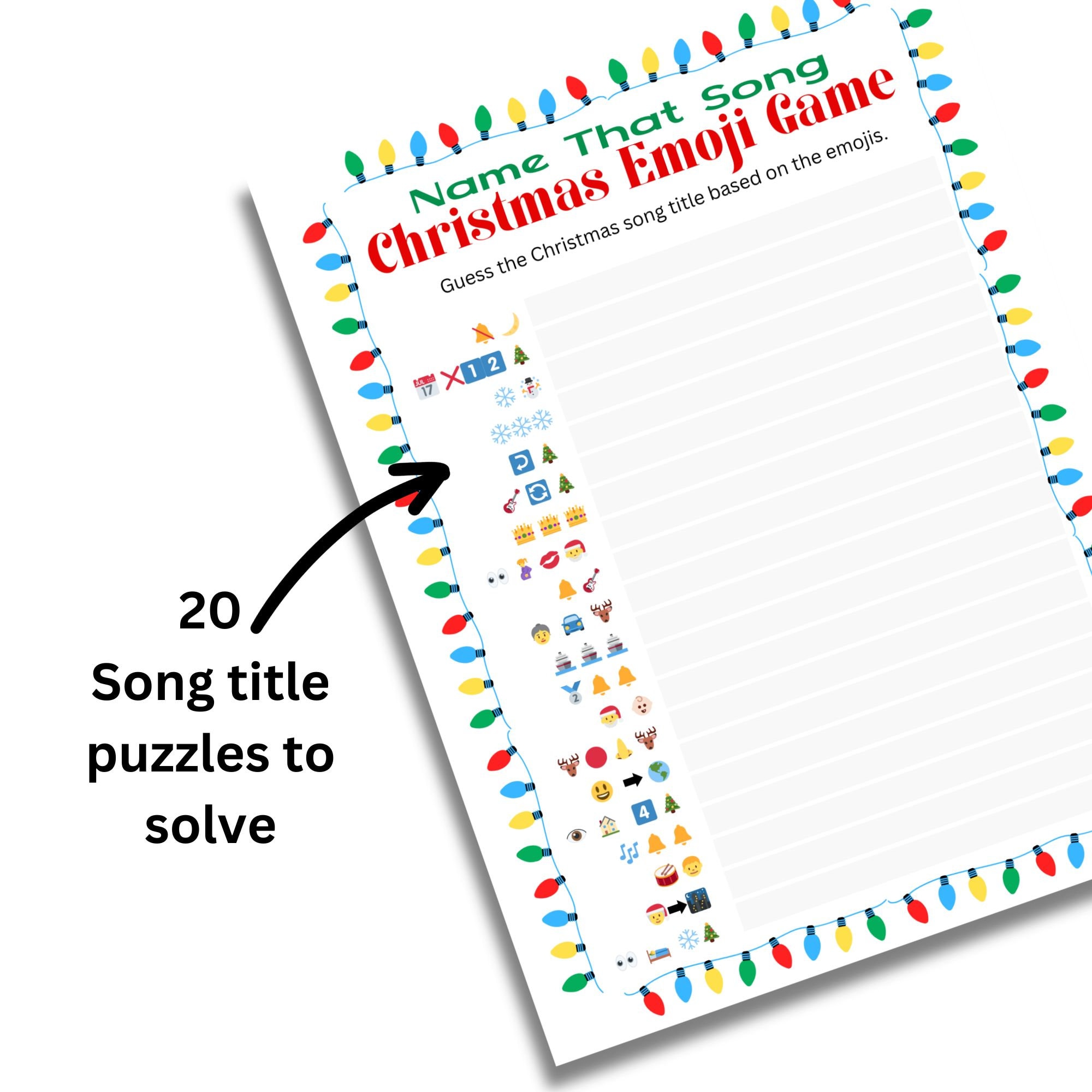 Christmas Song Emoji Game | Emoji Puzzle Holiday Game | Christmas Emoji ...