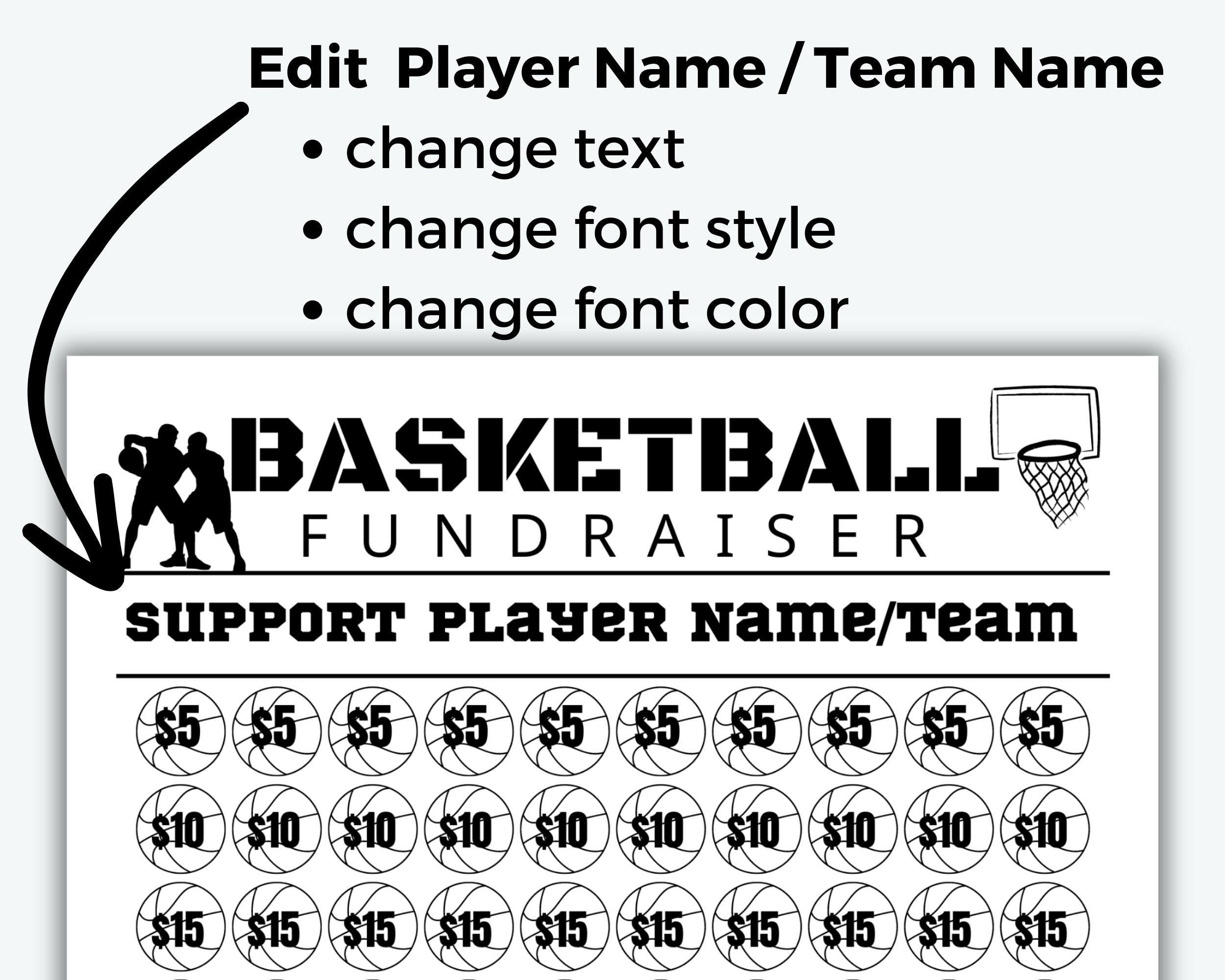 Editable Basketball Fundraiser Template, Printable Basketball Team ...