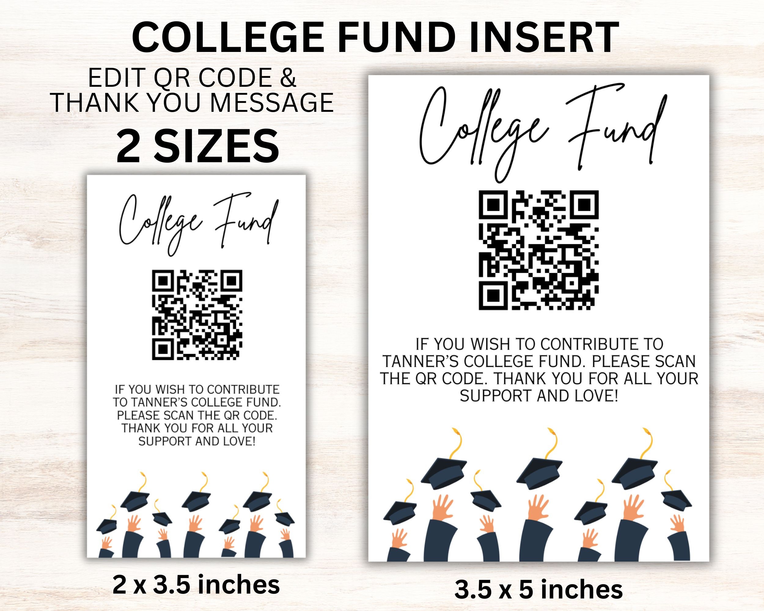 Printable Graduation Insert Cards, Editable Graduation Insert ...