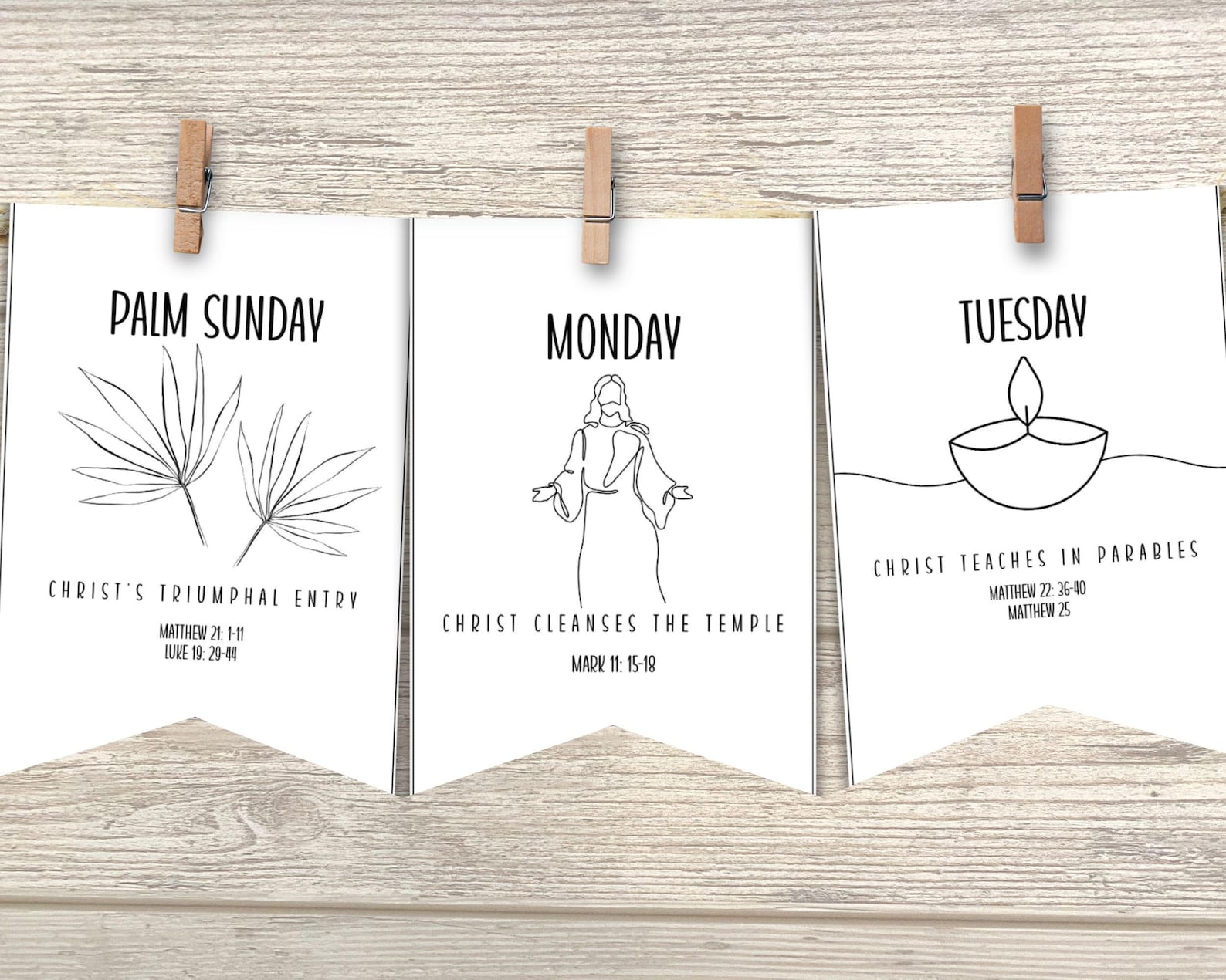 Holy Week Countdown, Holy Week Study Cards, Holy Week Advent, Easter ...