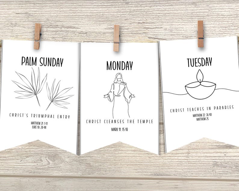 Holy Week Countdown, Holy Week Study Cards, Holy Week Advent, Easter ...