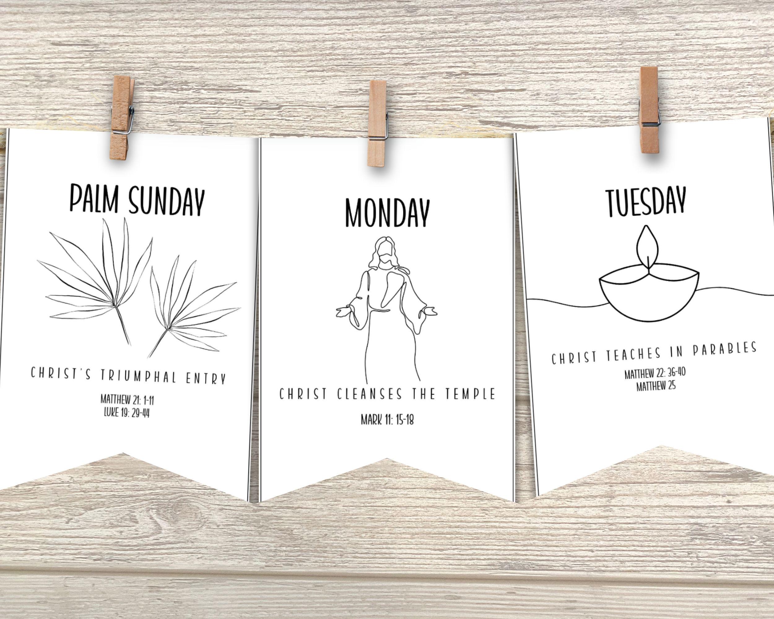 Holy Week Countdown, Holy Week Study Cards, Holy Week Advent, Easter ...