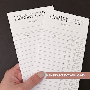Library Card Bookmark Reading List Printable, Reading Bookmark, Reading ...