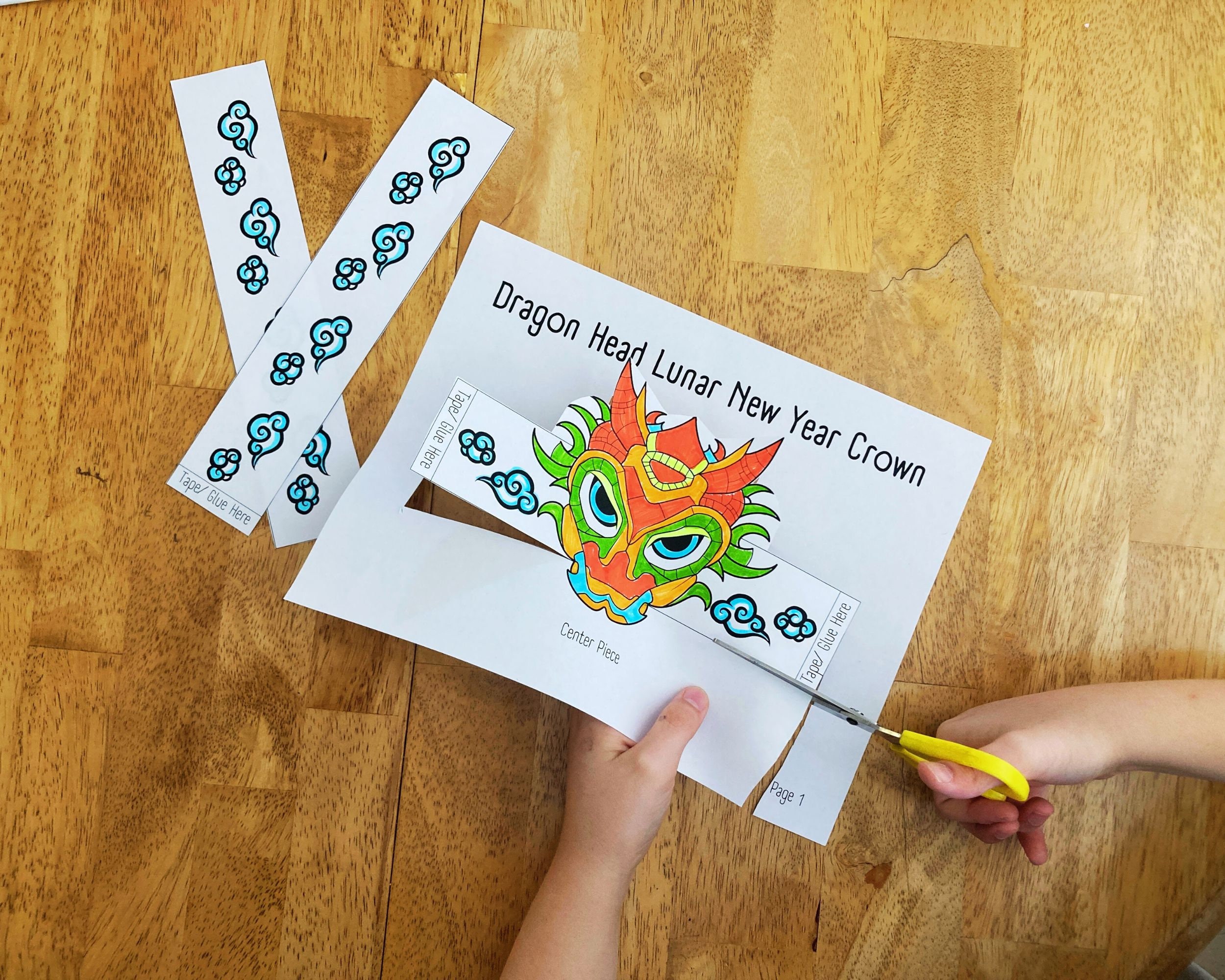 Lunar New Year Crown Dragon Craft Printable, Chinese New Year Paper ...