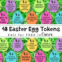 Easter Egg Hunt Tokens, Easter Bunny Tokens, Basket Fillers, Reward ...
